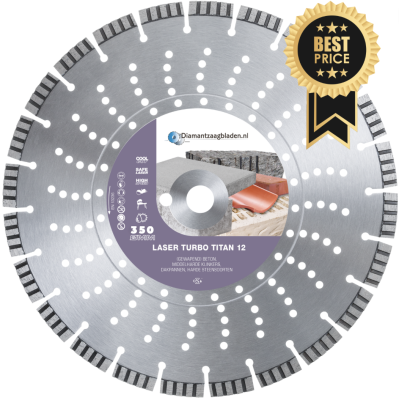 Diamantschijf 350mm beton met 12mm turbo segmenten